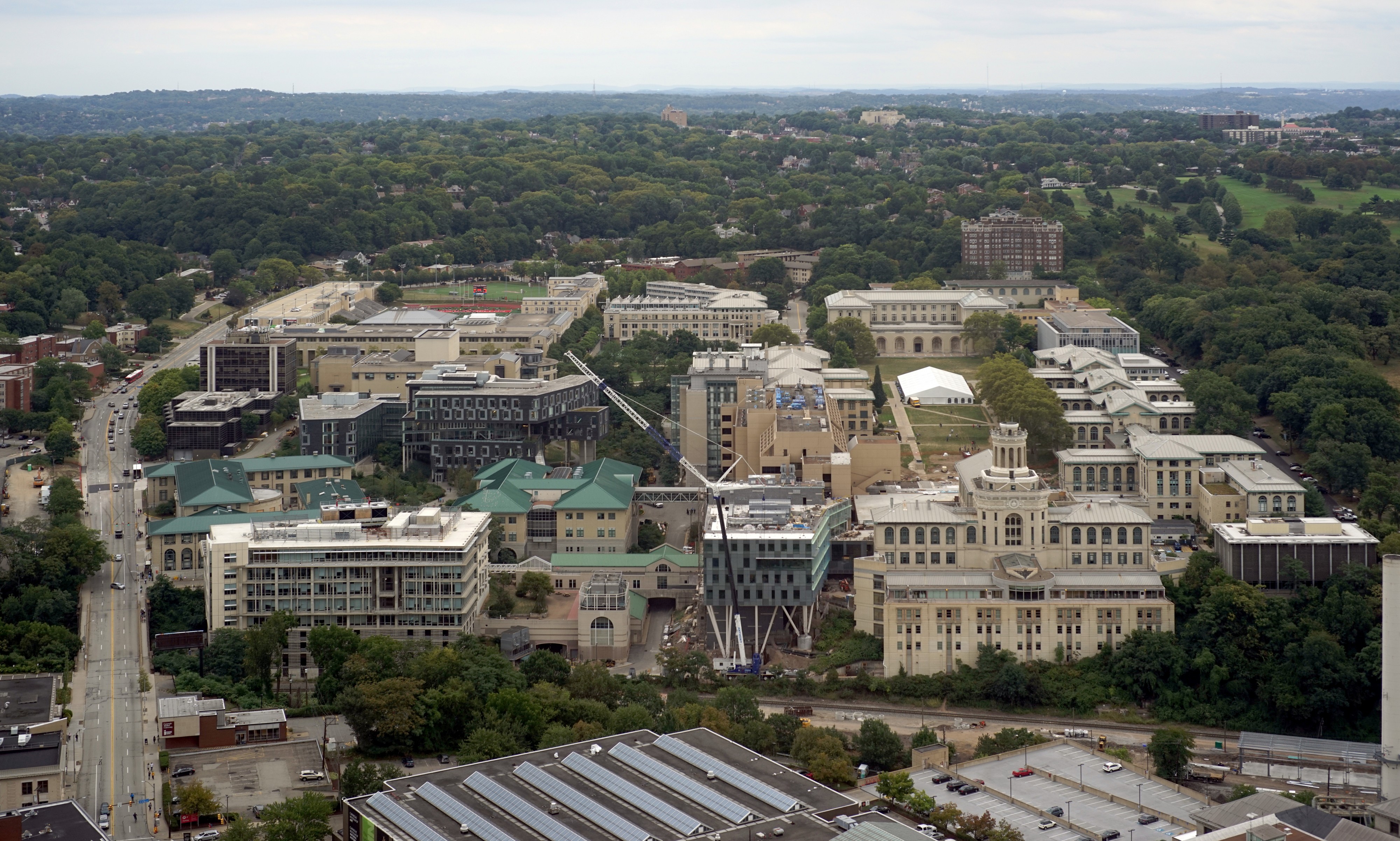 Photo of Carnegie Mellon University as seen from the Cathedral of Learning