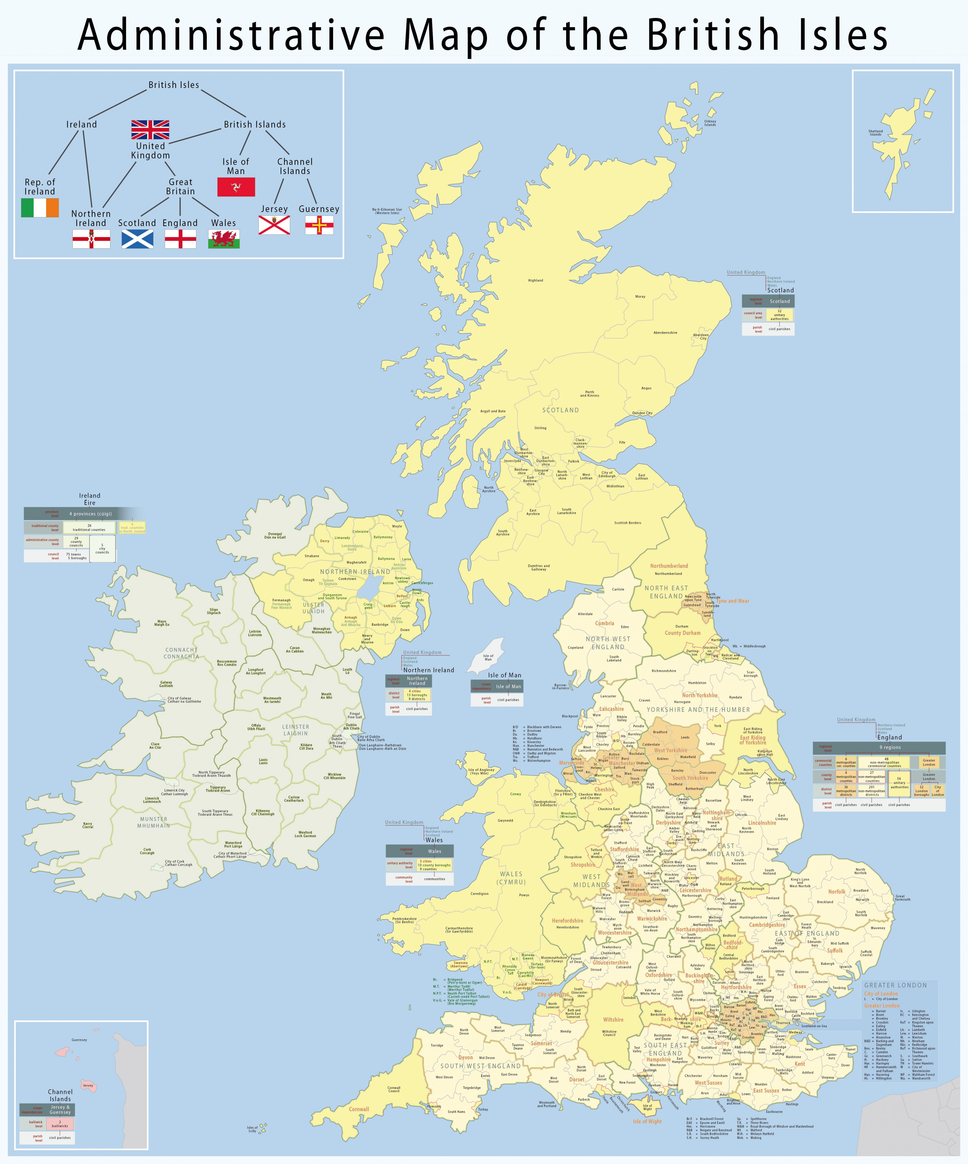 Photo of Map of the administrative geography of the British Isles